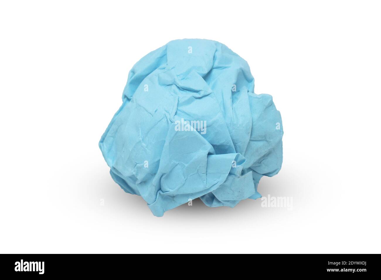 blue Paper crumpled on white background Stock Photo - Alamy