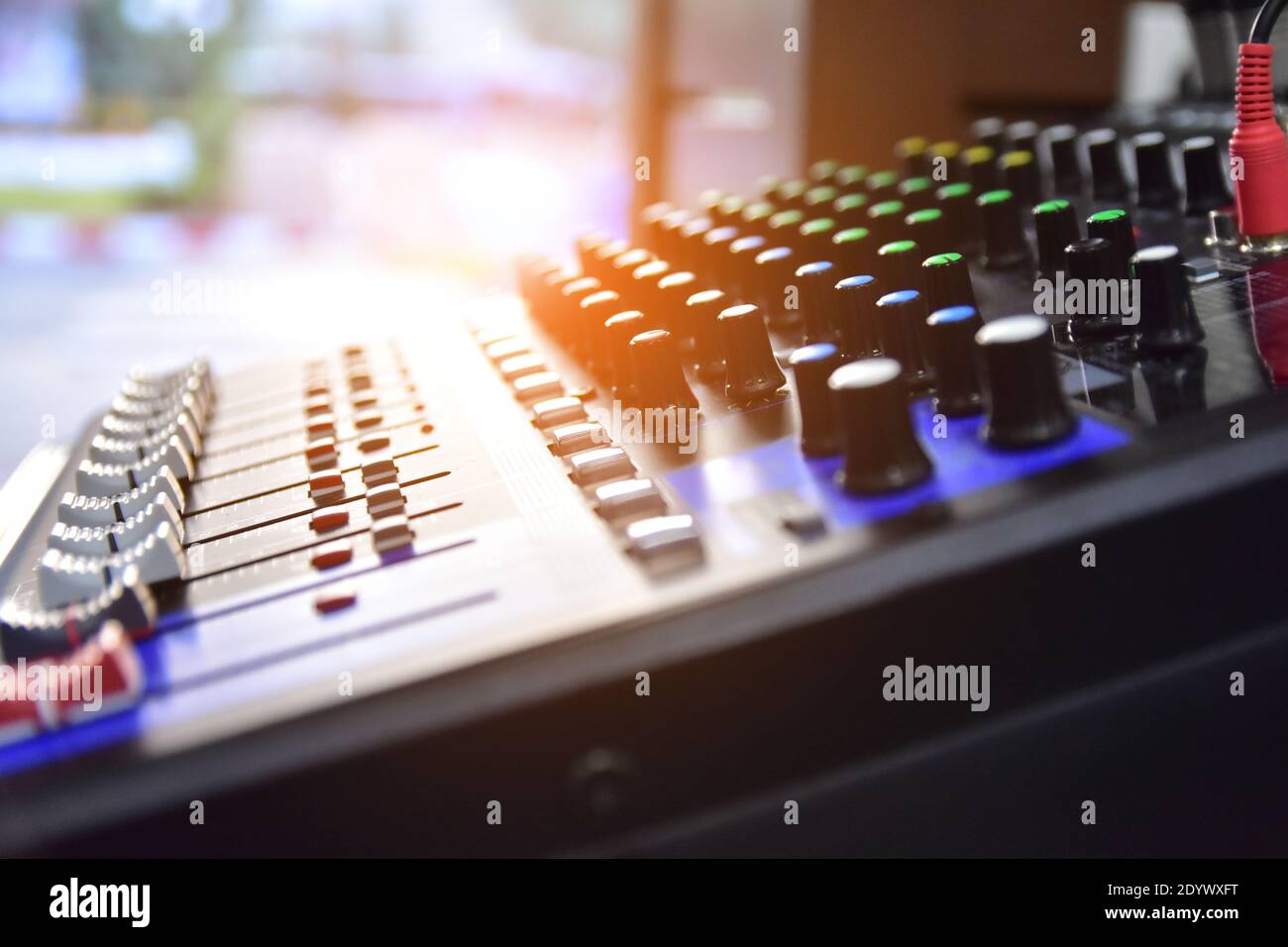 Sound control system for music entertainment ,equalizer Stock Photo - Alamy