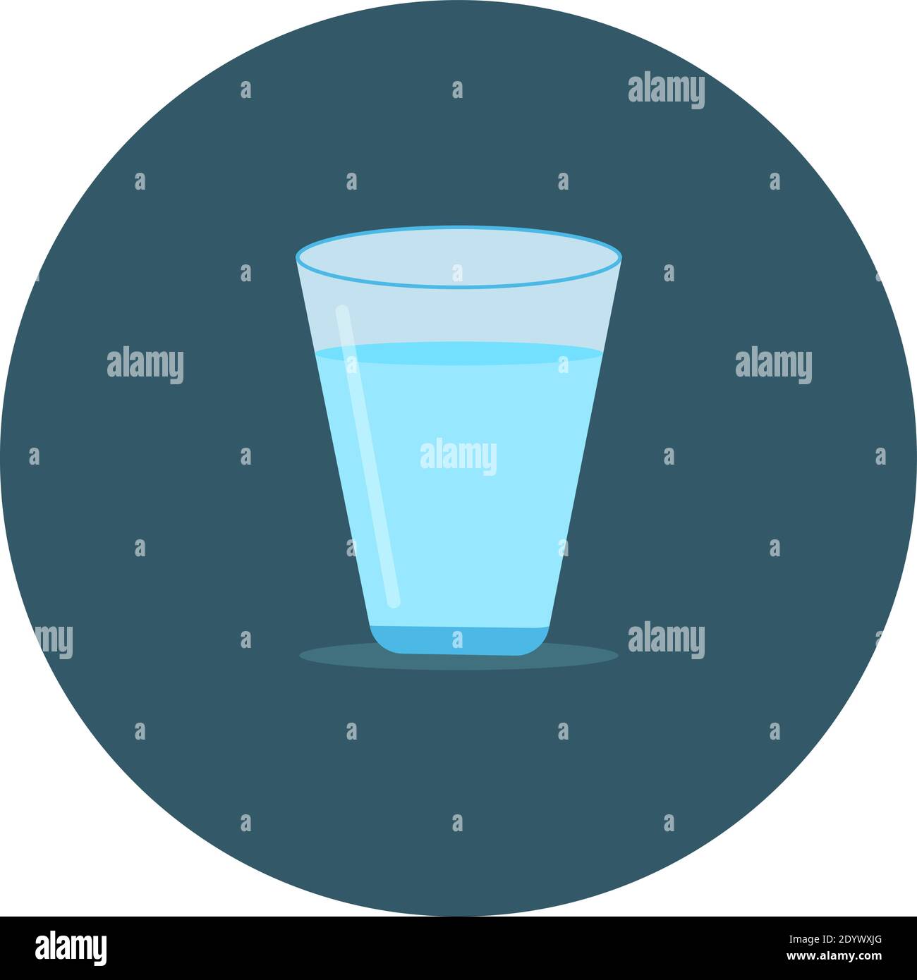 Glass of water, illustration, vector on a white background Stock Vector ...