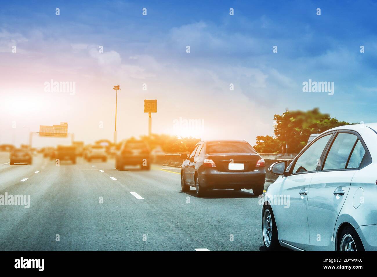 Car driving on high way road,Car a lot on the road Stock Photo - Alamy