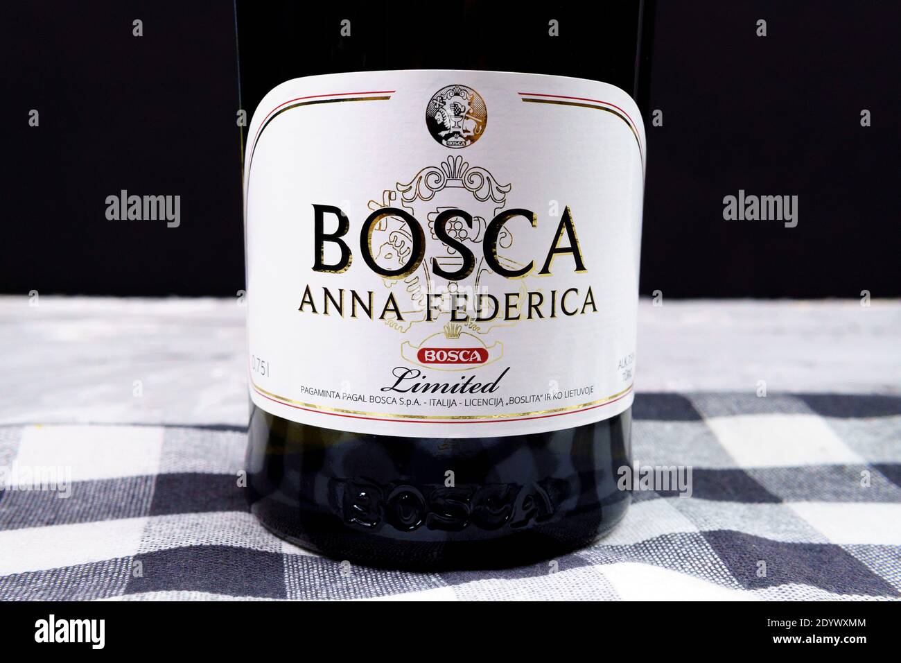Tyumen, Russia-December 23, 2020: Bosca anna federica sparkling wine ...