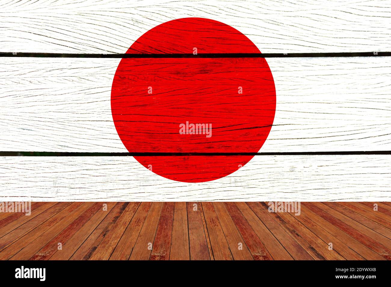 Flag of JAPAN design on wooden background texture pattern Stock Photo ...