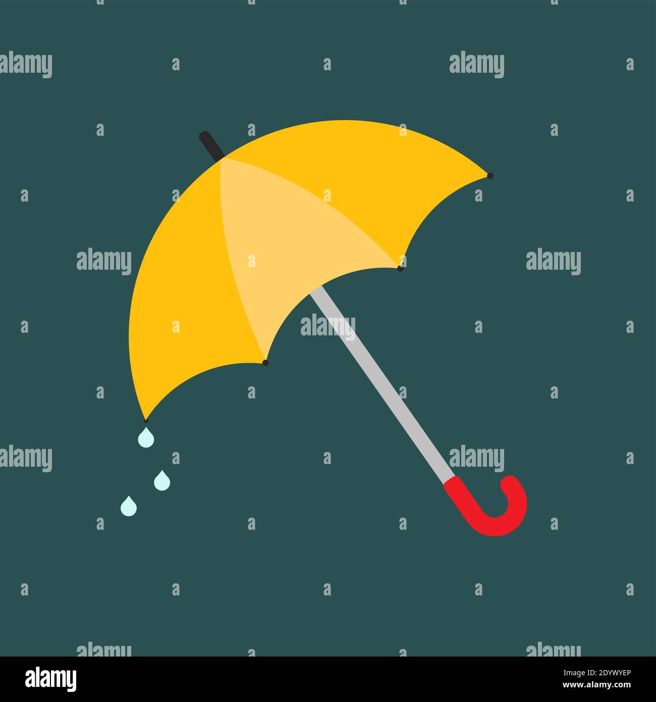 Yellow umbrella, illustration, vector on a white background Stock ...