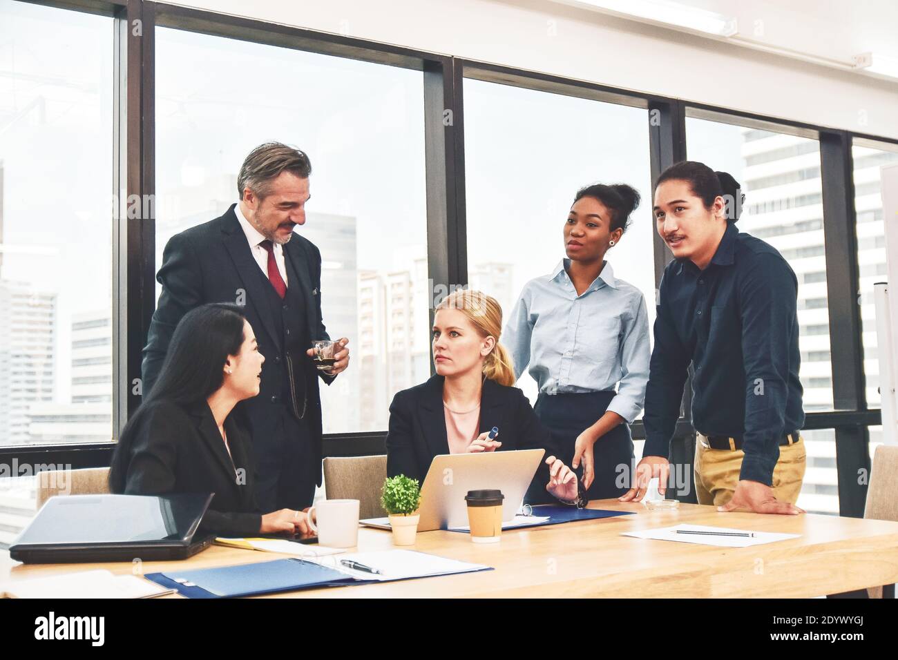 Business team meeting in office teamwork planing marketing project ...