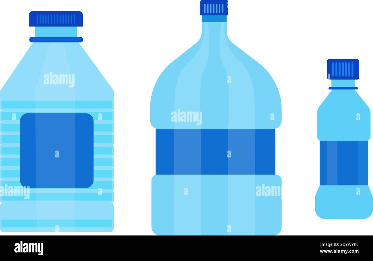 Water containers, illustration, vector on a white background Stock ...