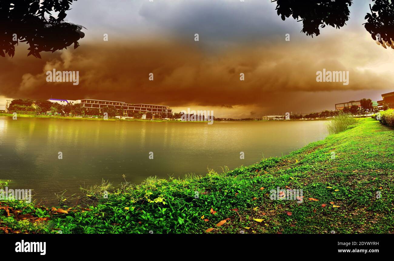 Could storm on sky before raining above the city Stock Photo - Alamy