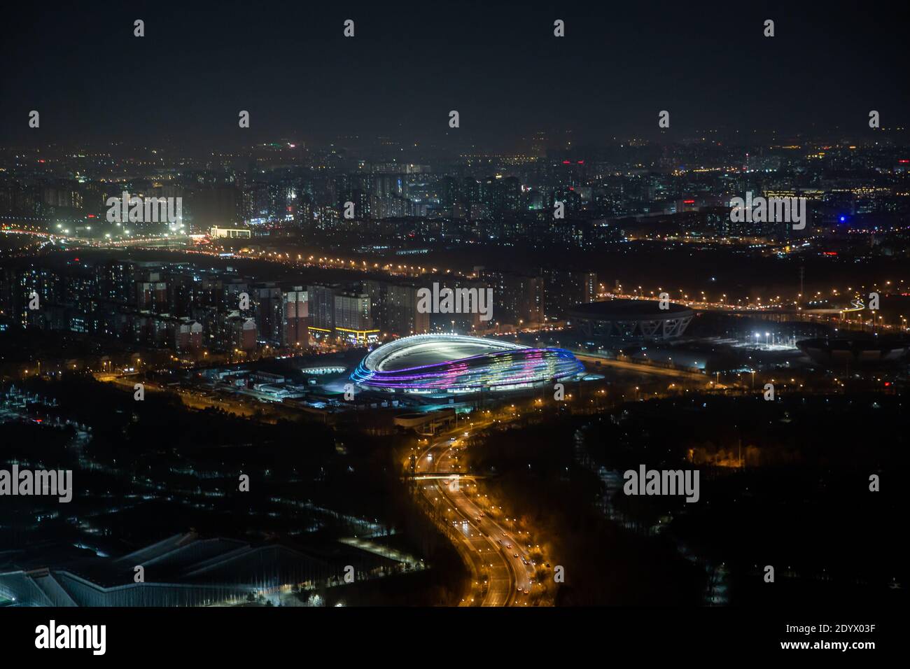 An aerial view of the National Speed Skating Oval, also known as the ...