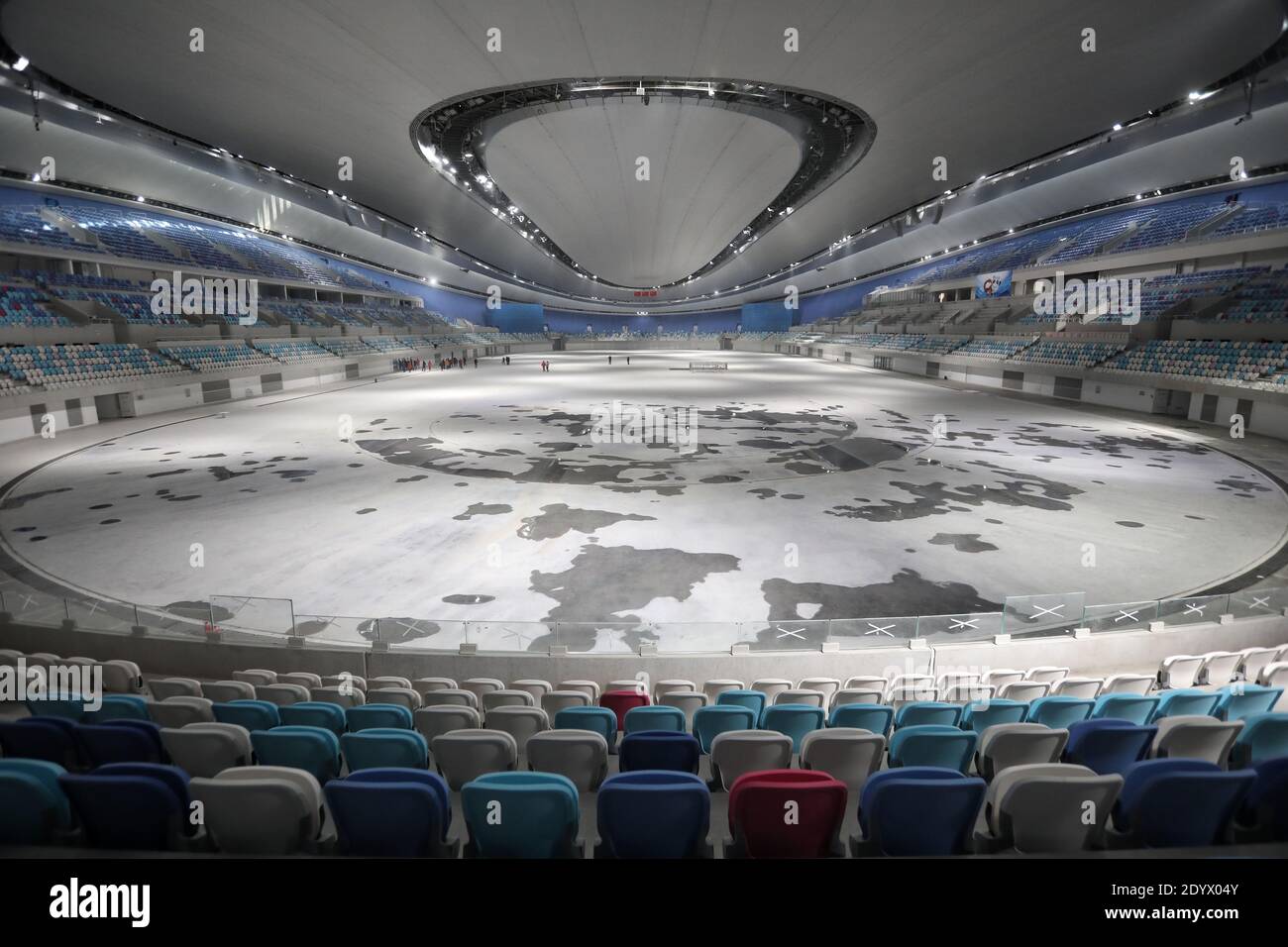 An interior view of the National Speed Skating Oval, also known as the ...