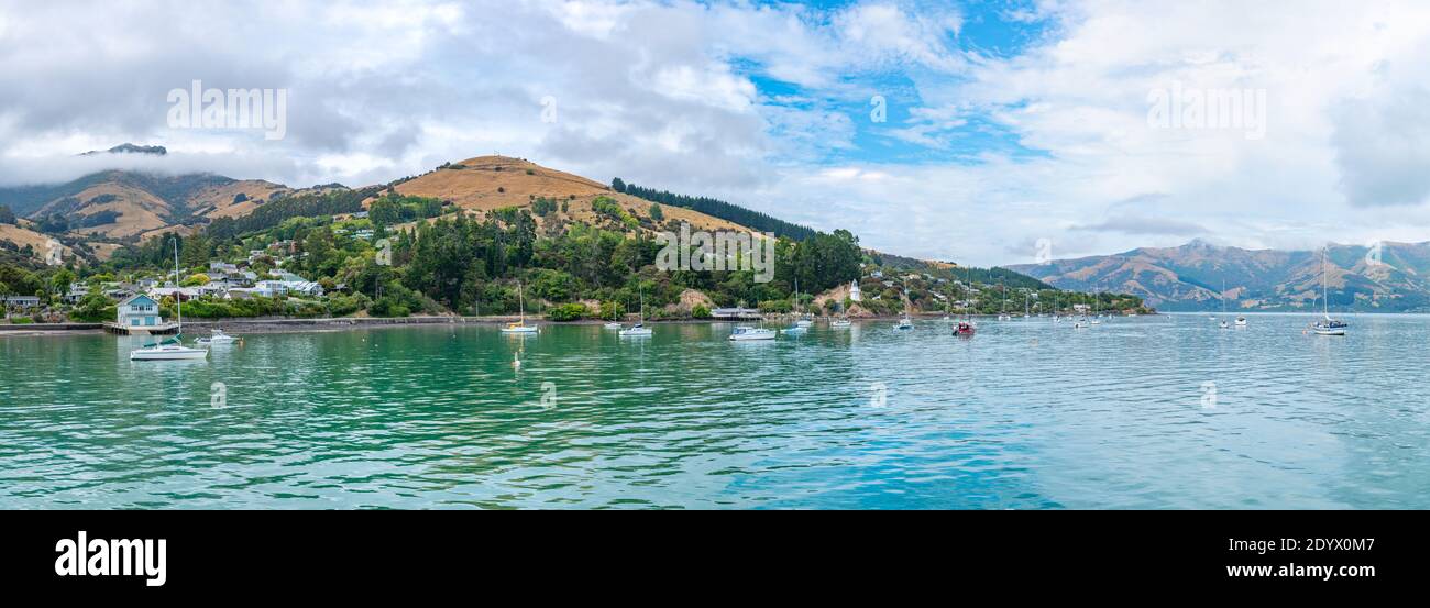 waterfront of Akaroa, New Zealand Stock Photo - Alamy