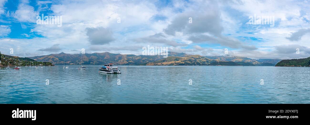 waterfront of Akaroa, New Zealand Stock Photo - Alamy
