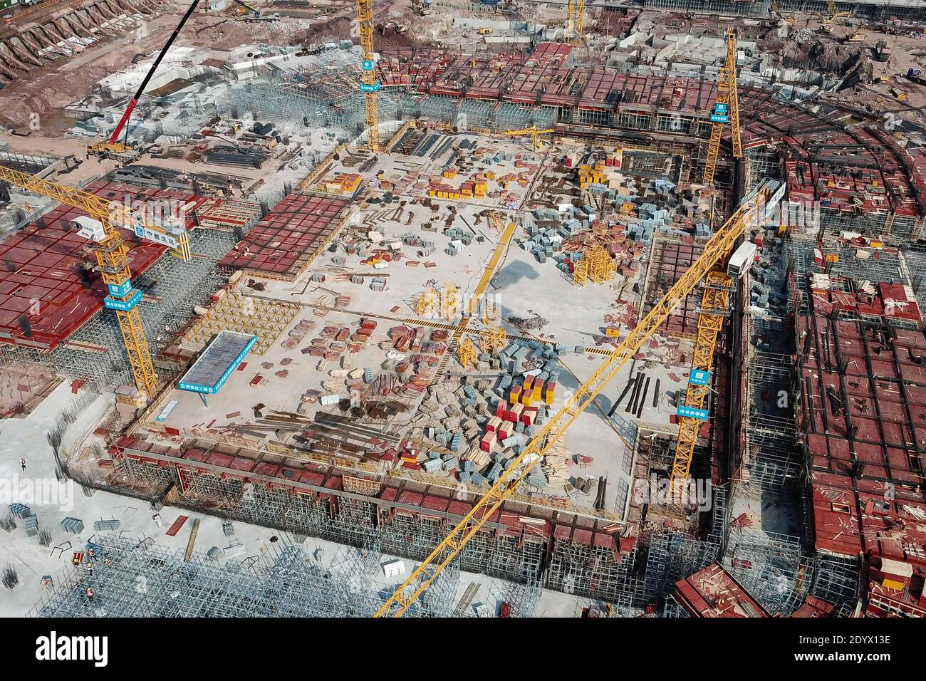 An aerial view of the Guangzhou Evergrande Football Stadium, the future ...