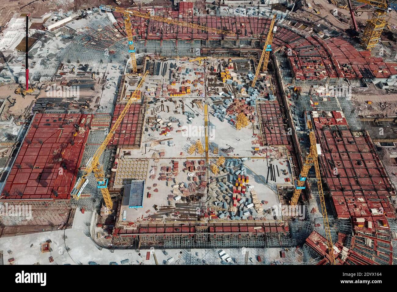 An aerial view of the Guangzhou Evergrande Football Stadium, the future ...