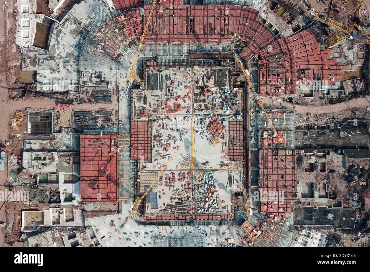 An aerial view of the Guangzhou Evergrande Football Stadium, the future ...