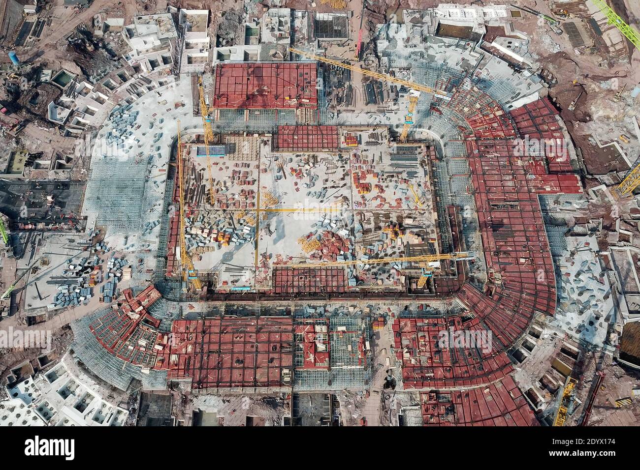 An aerial view of the Guangzhou Evergrande Football Stadium, the future ...