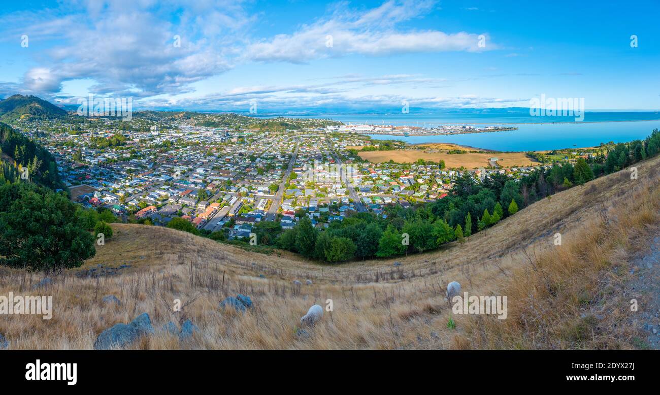 Aerial view of Nelson in New Zealand Stock Photo - Alamy
