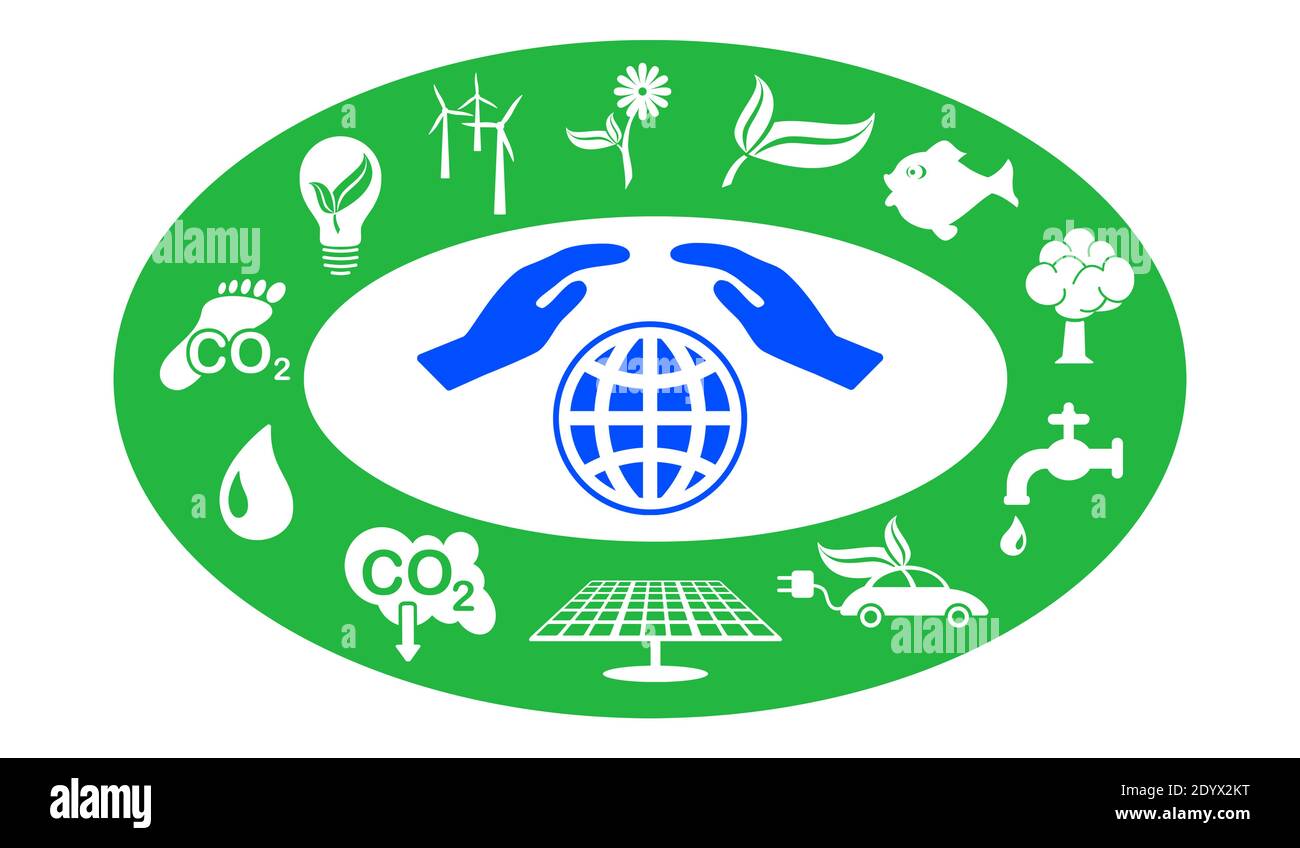 Illustration of an environment protection concept Stock Photo - Alamy