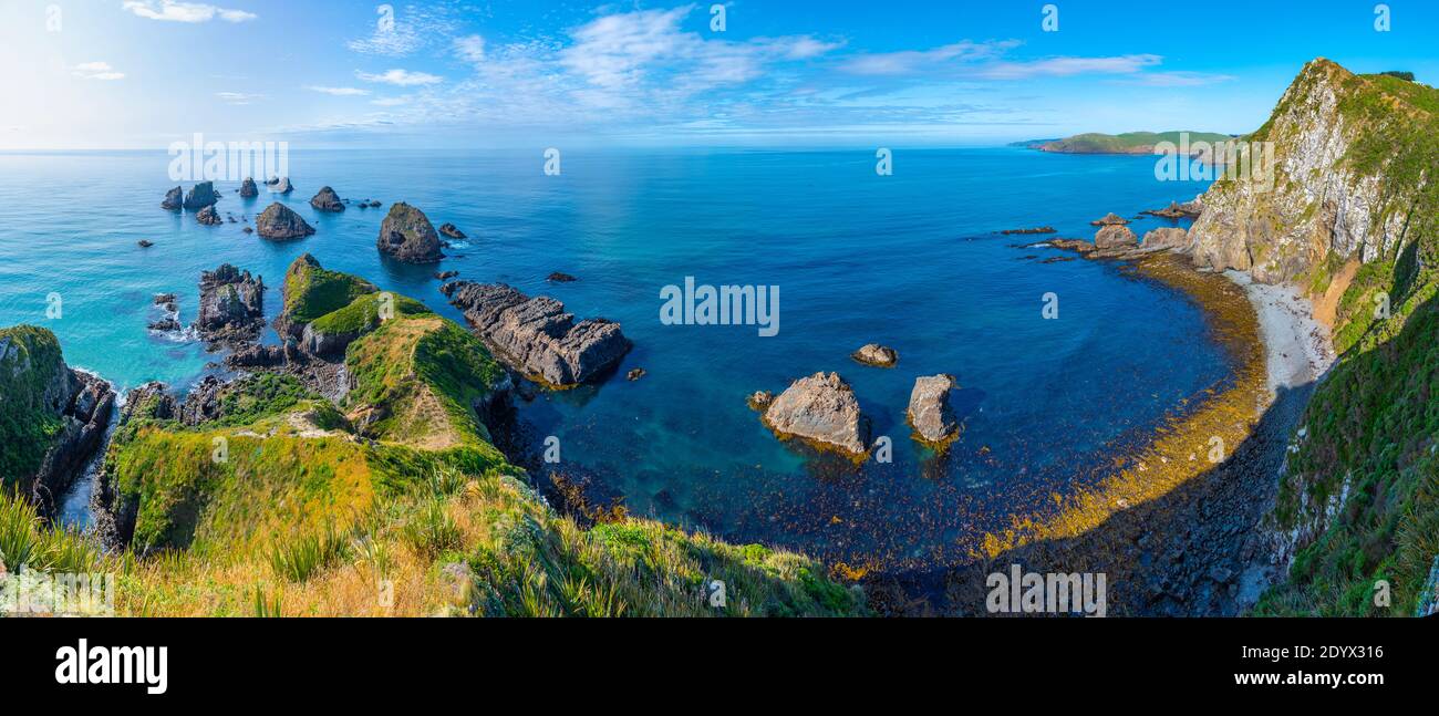 The nuggets - rocky islets at Nugget point in New Zealand Stock Photo ...