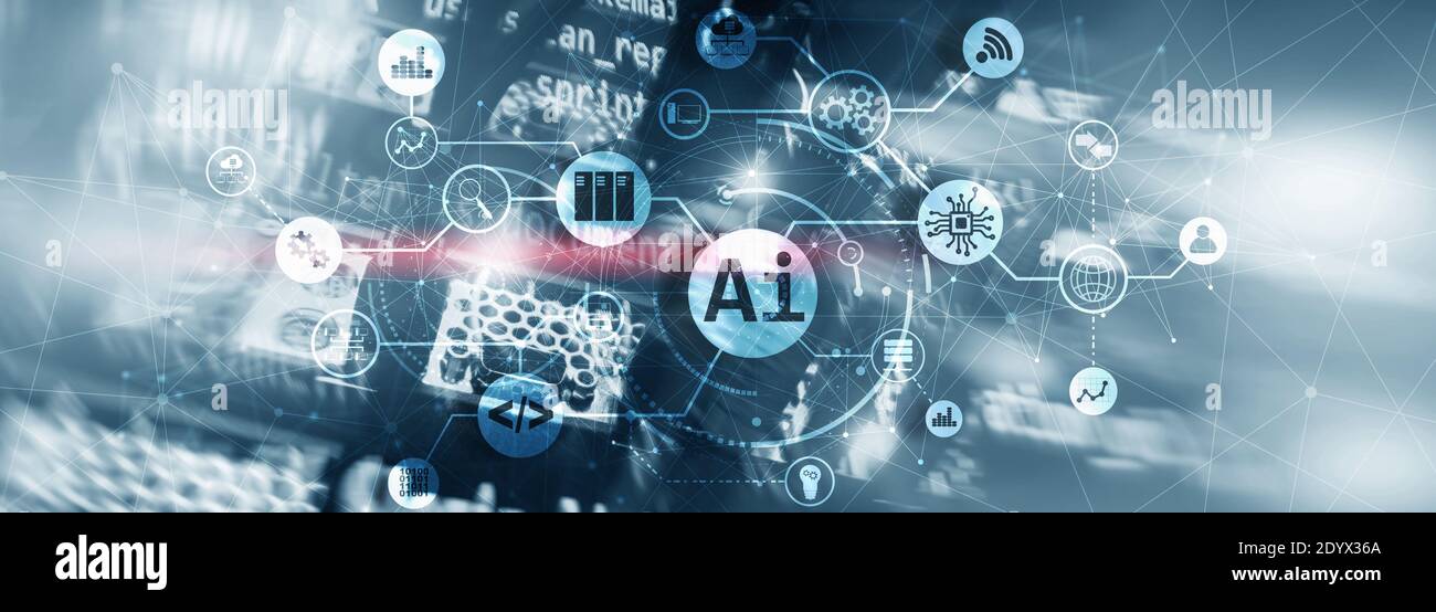 Artificial Intelligence Panoramic Background. For your business project ...