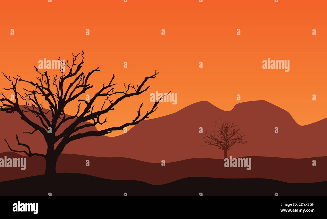 Nice nature scenery at sunset in the afternoon. City vector ...