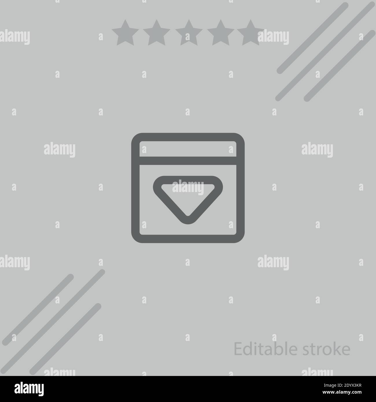 down arrow outlined button vector icon modern simple vector ...