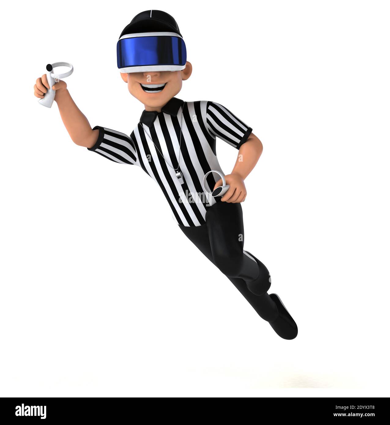 Fun 3D Illustration of a referee with a VR Helmet Stock Photo - Alamy