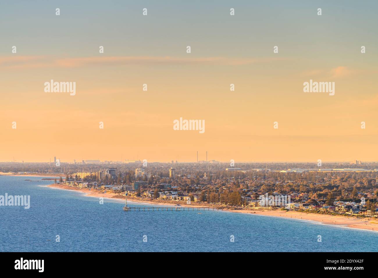 Brighton Beach with jetty aerial view, South Australia Stock Photo - Alamy