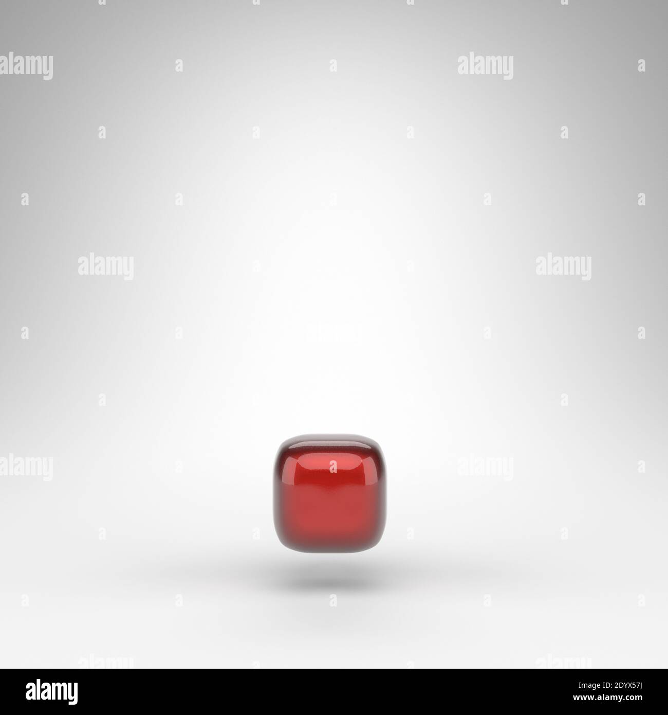 Period symbol on white background. Red car paint 3D rendered sign with ...