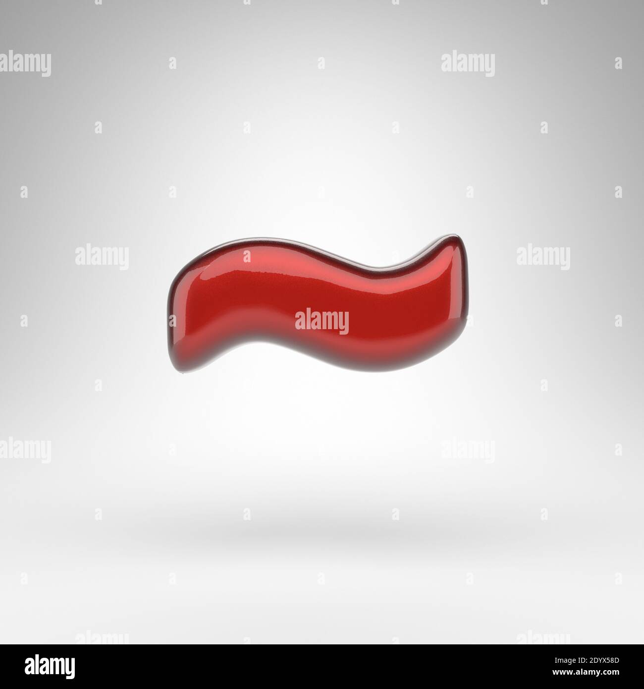 Tilda symbol on white background. Red car paint 3D rendered sign with ...