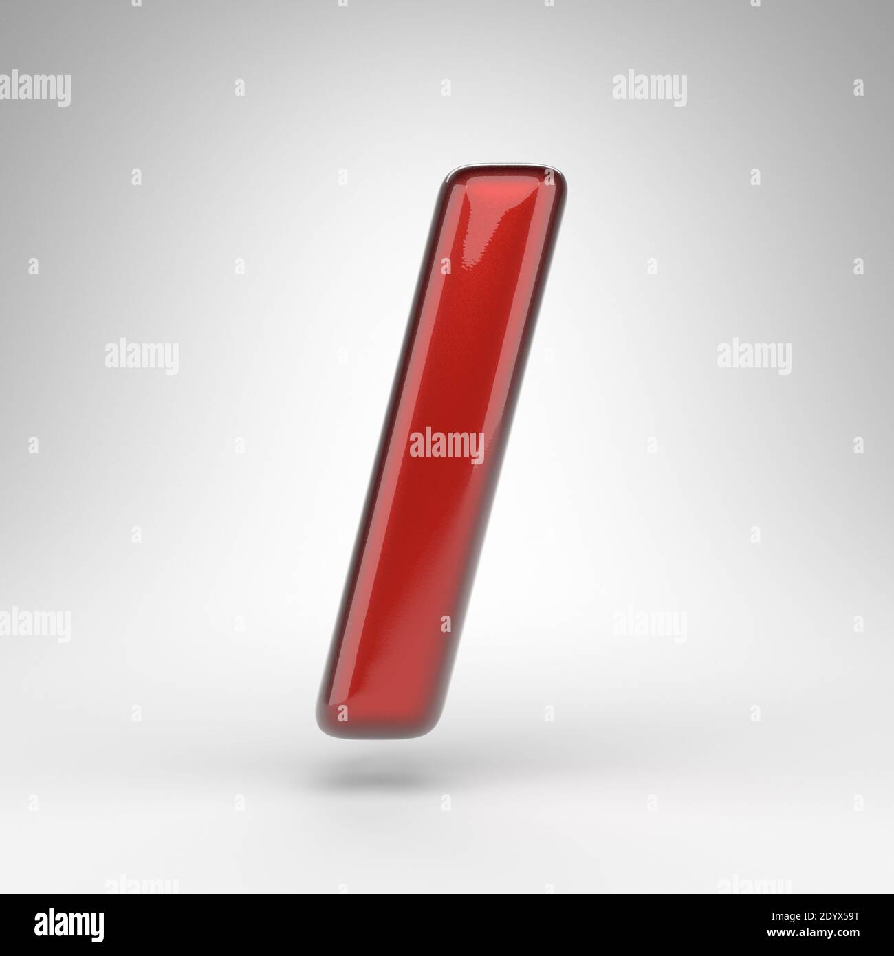 Forward slash symbol on white background. Red car paint 3D rendered ...