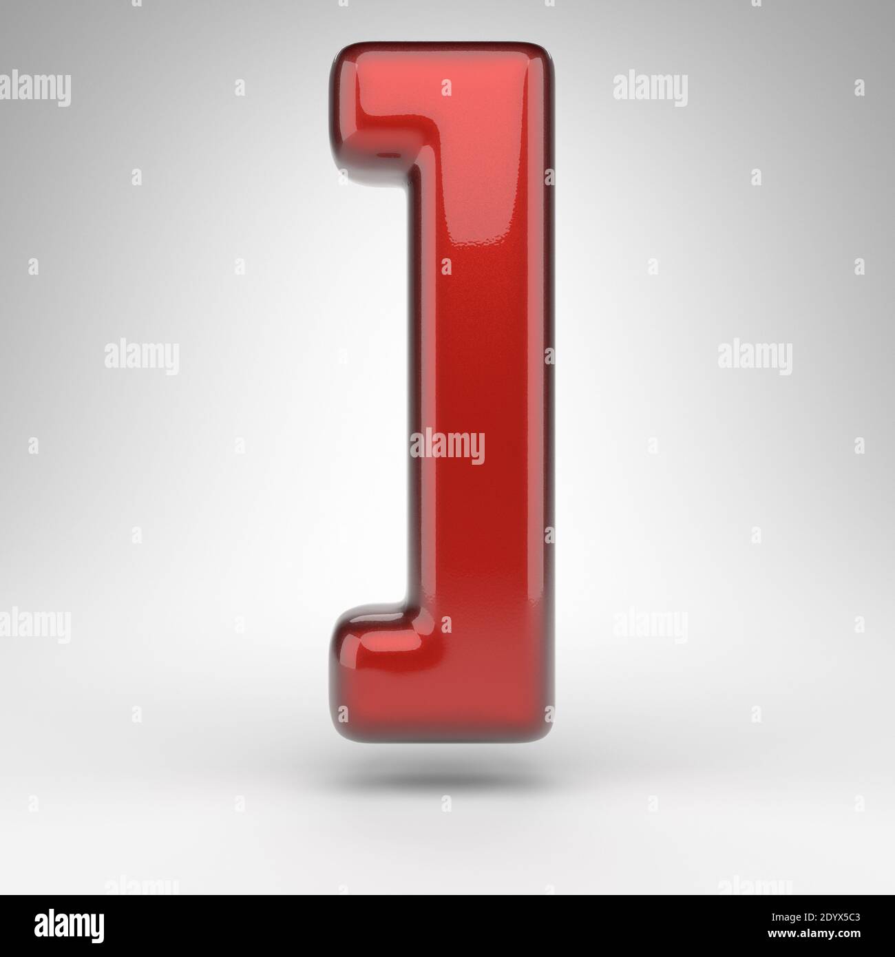 Right square bracket symbol on white background. Red car paint 3D ...