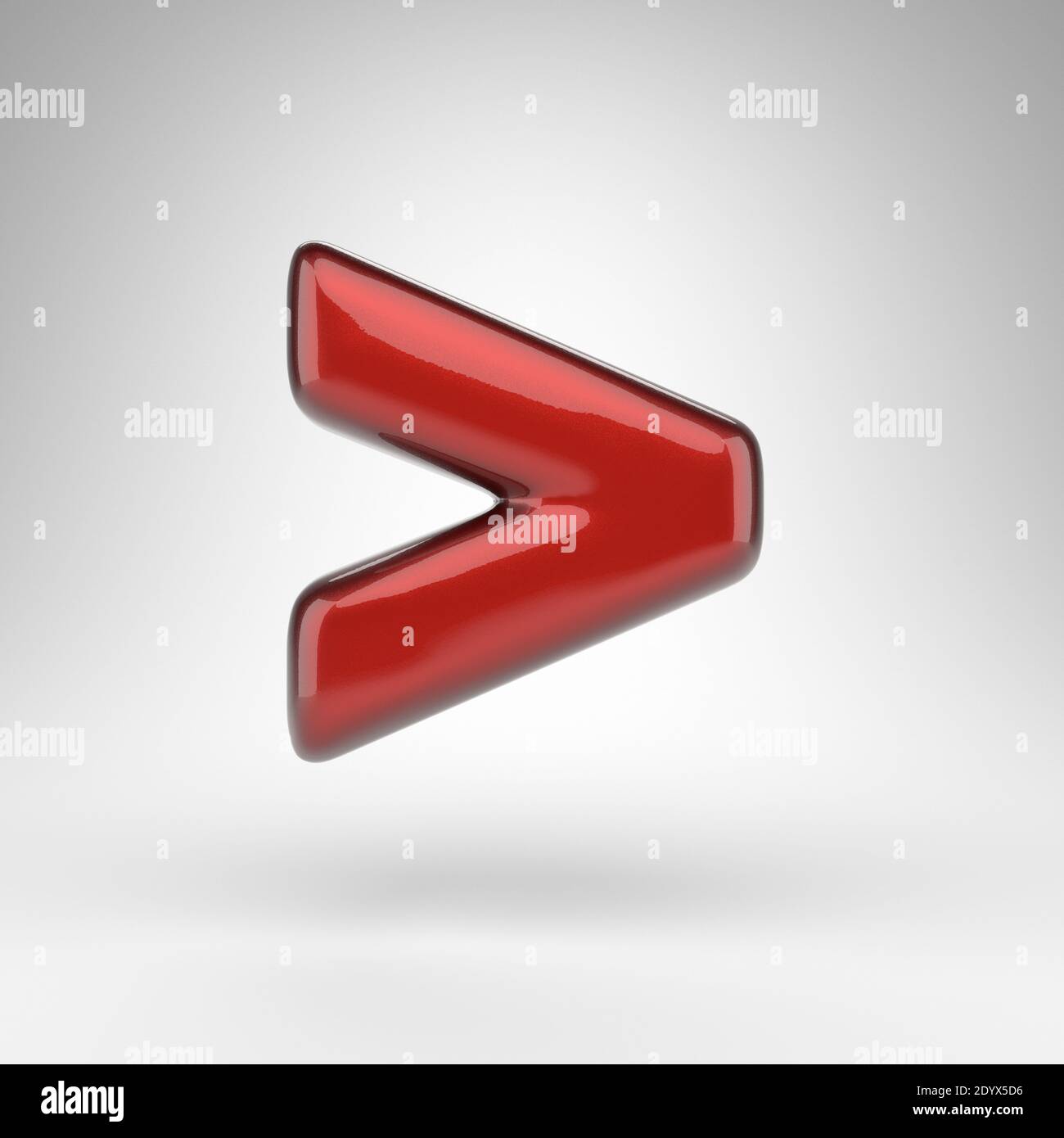 More than symbol on white background. Red car paint 3D rendered sign ...