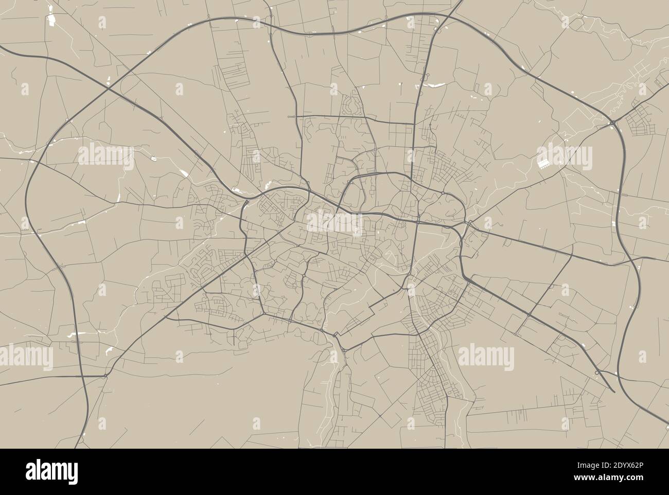 Vector map of Lublin. Street map poster illustration. Lublin map art ...