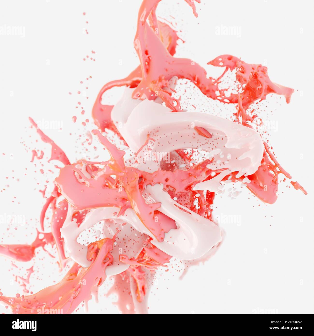 White and red colors paint splashes isolated on white background Stock ...