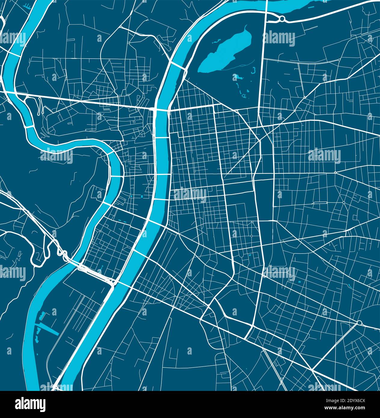 Detailed map of Lyon city administrative area. Royalty free vector ...