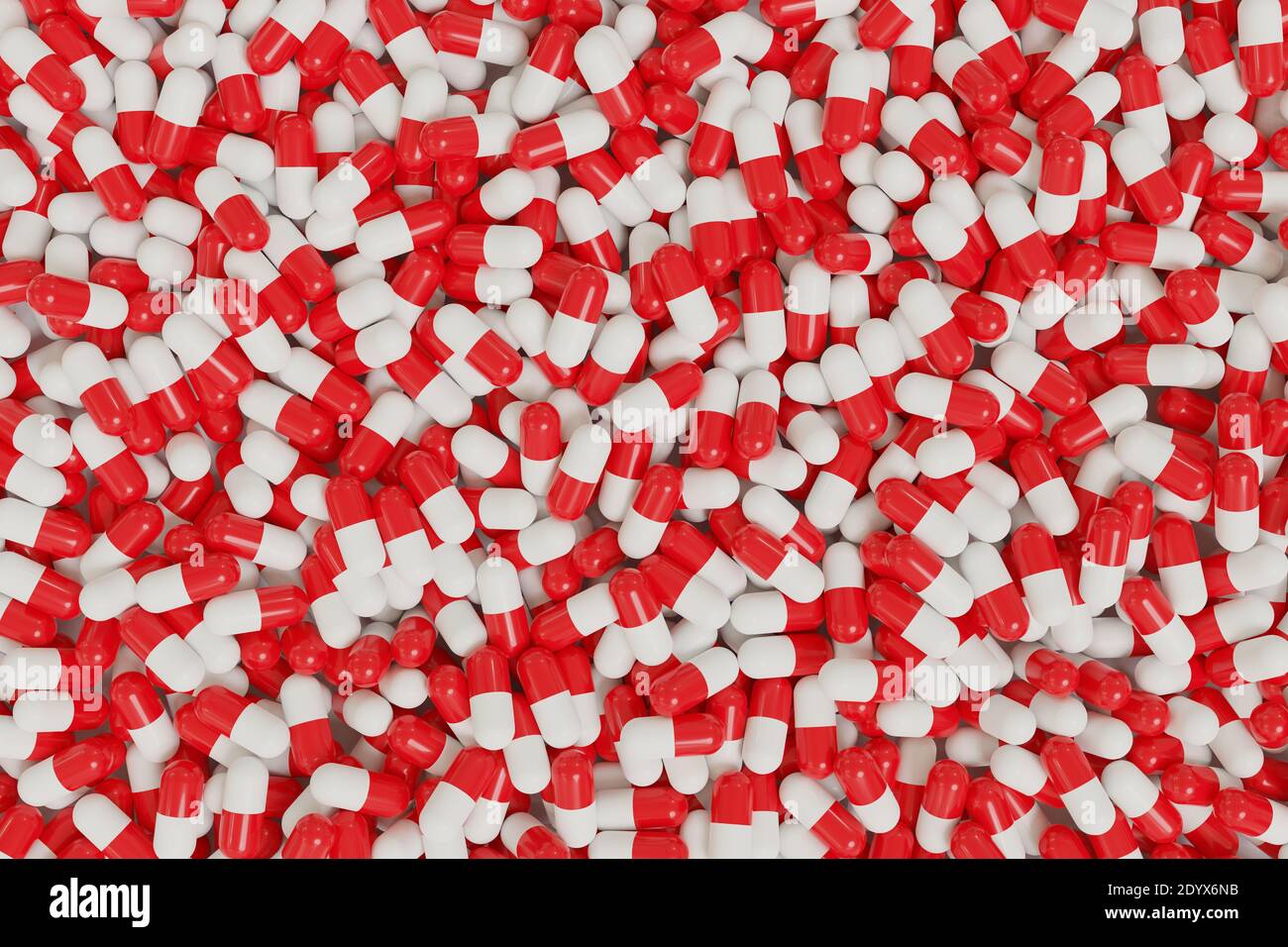 Red and white pills background. 3d illustration Stock Photo - Alamy