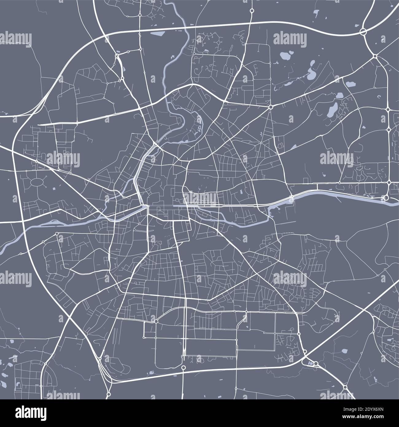 Detailed map of Rennes city administrative area. Royalty free vector ...