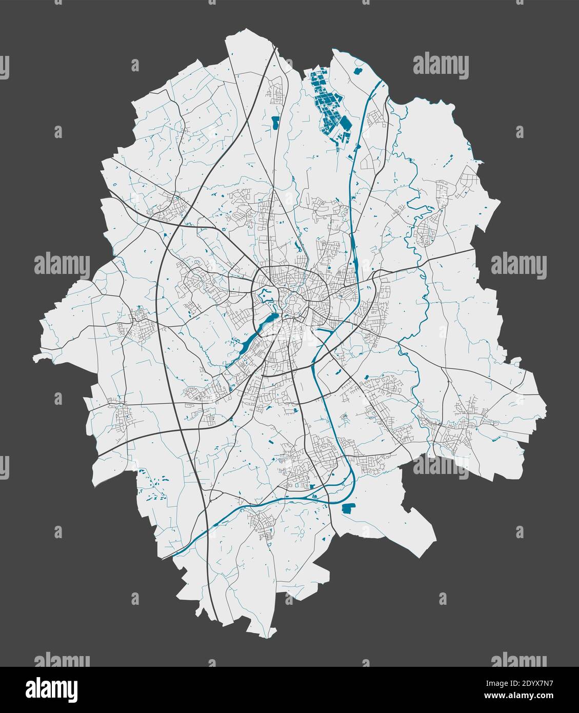 Munster map. Detailed map of Munster city administrative area ...