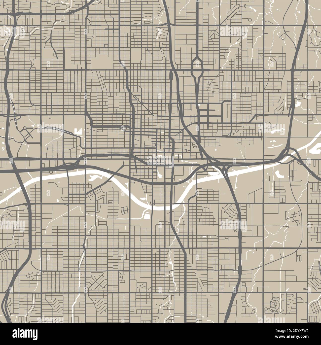 Detailed map of Oklahoma city city administrative area. Royalty free ...