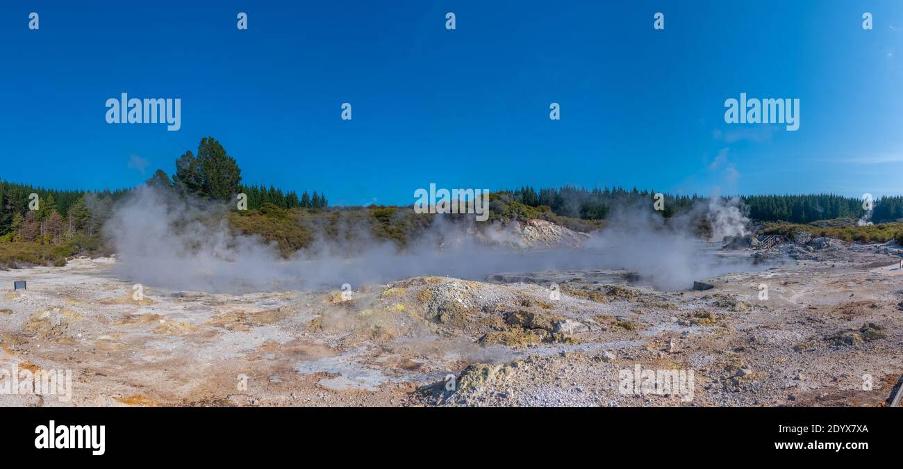 Hell's Gate Geothermal Reserve in New Zealand Stock Photo - Alamy