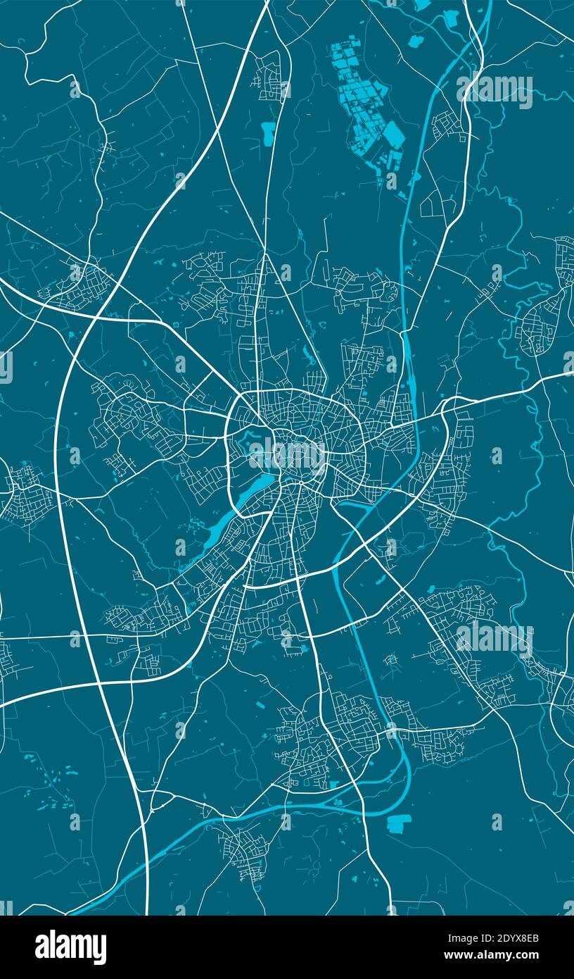 Detailed map of Munster city administrative area. Royalty free vector ...