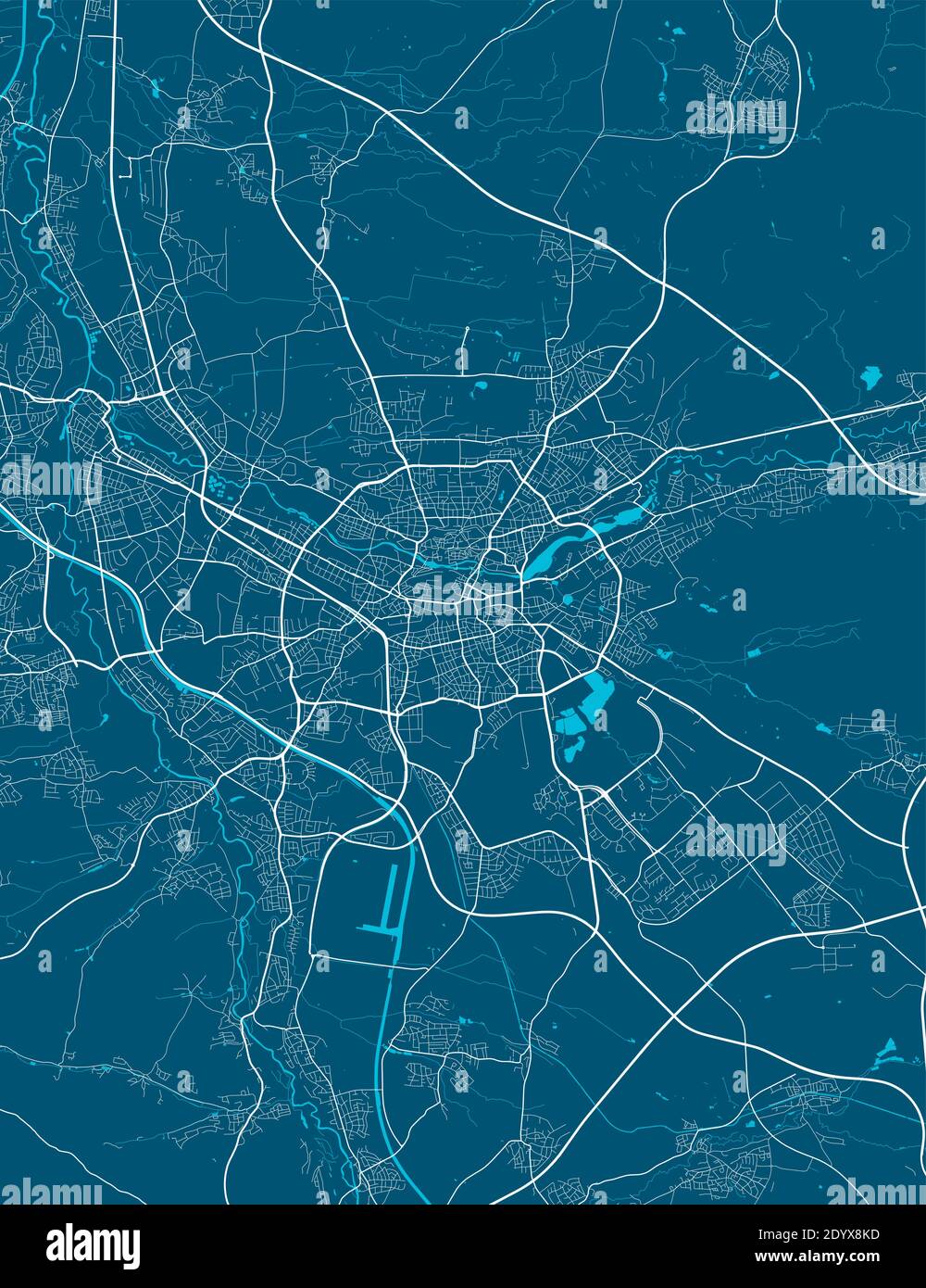 Detailed map of Nuremberg city administrative area. Royalty free vector ...