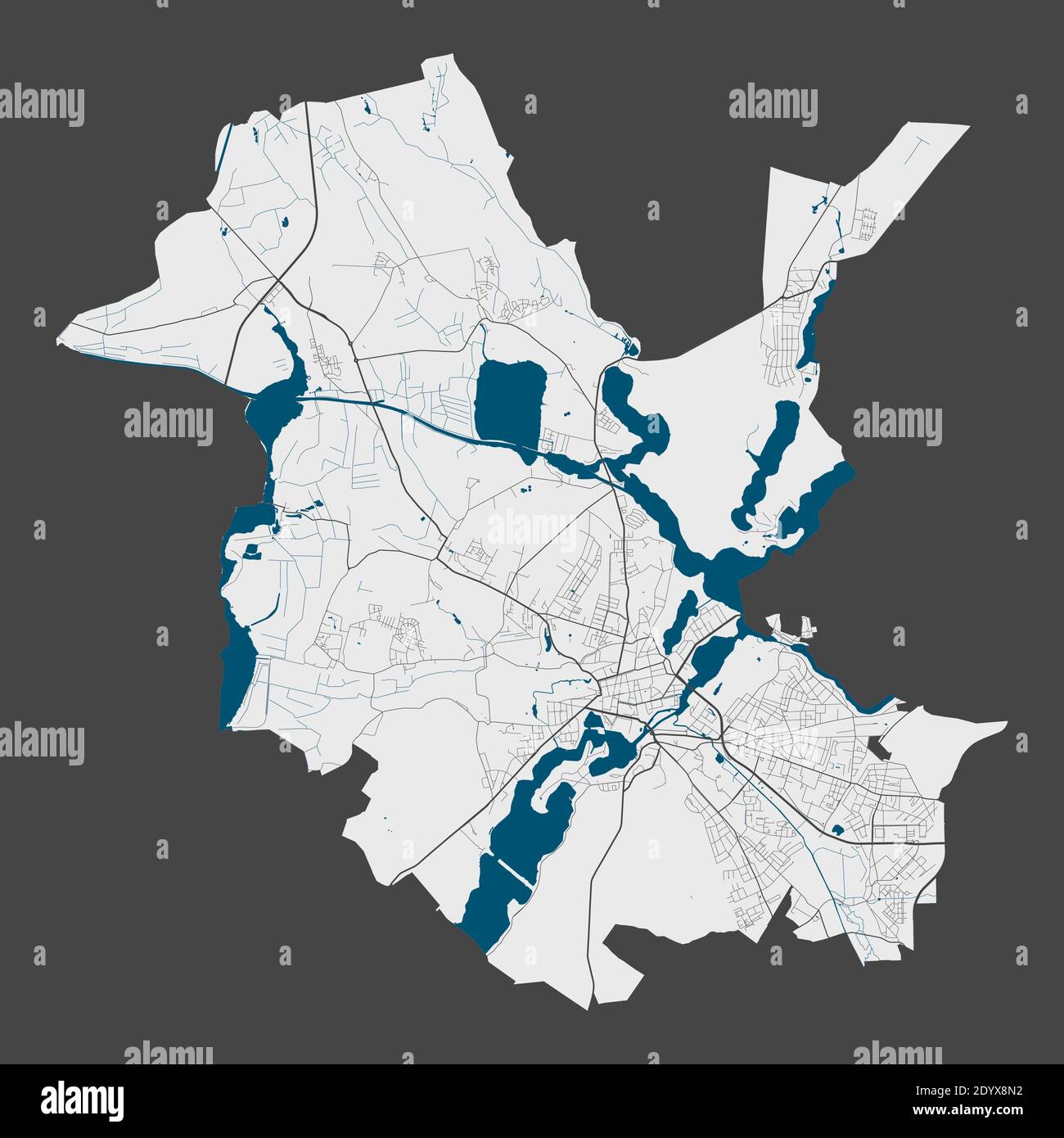 Potsdam map. Detailed map of Potsdam city administrative area ...