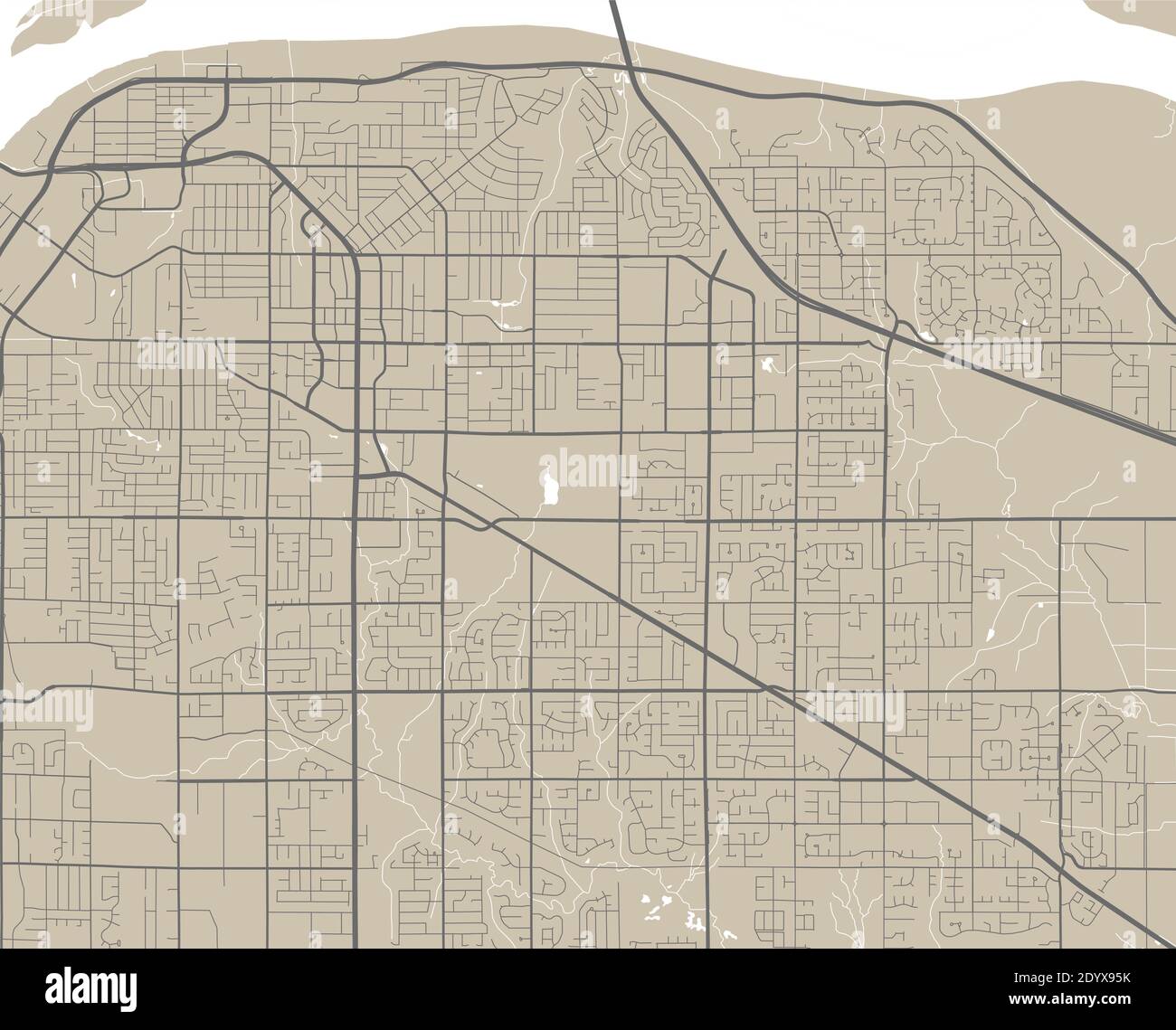 Detailed map of Surrey city administrative area. Royalty free vector ...