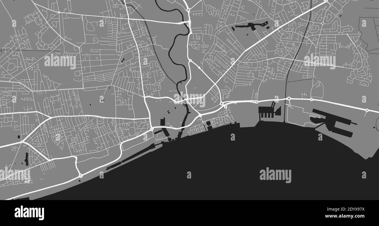 Urban city map of Kingston upon Hull. Vector illustration, Kingston ...