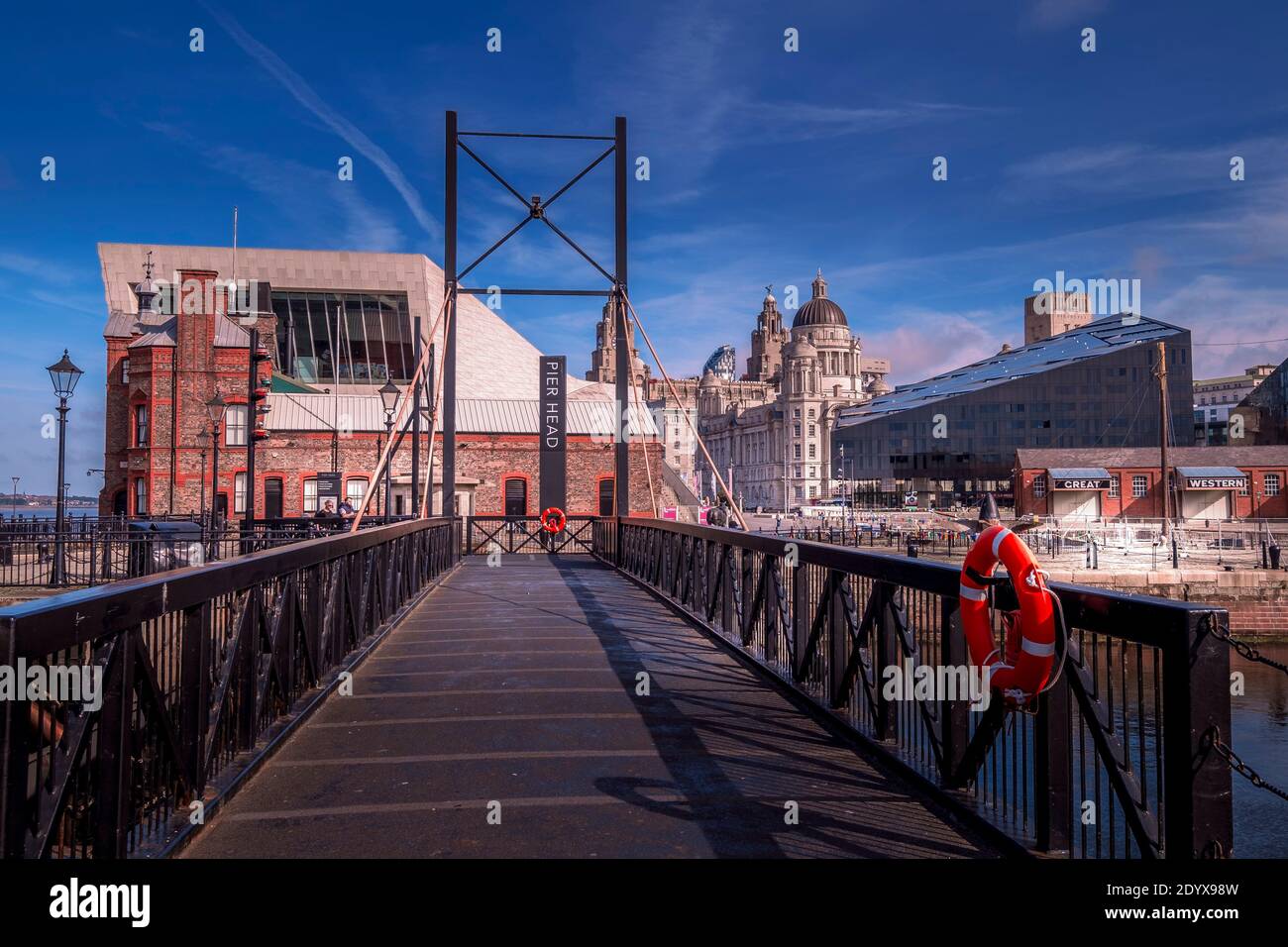 Pier Head and the Liverpool skyline including the Three Graces Stock ...