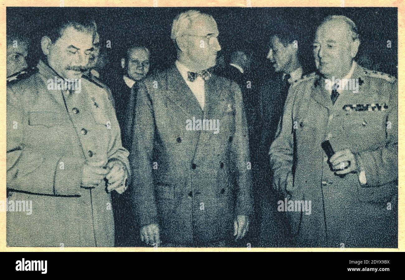POTSDAM, GERMANY - JULY-AUGUST, 1945: The Potsdam Conference was held ...