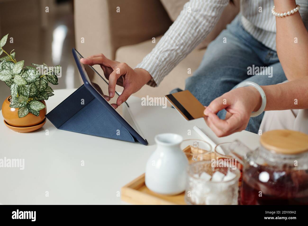 Entering information from credit card Stock Photo - Alamy