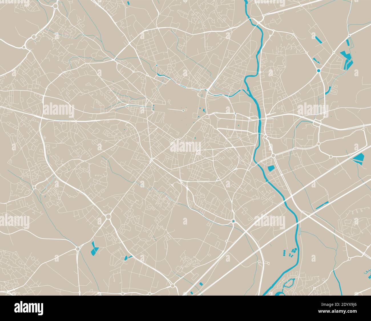 Detailed map of Montpellier city administrative area. Royalty free ...