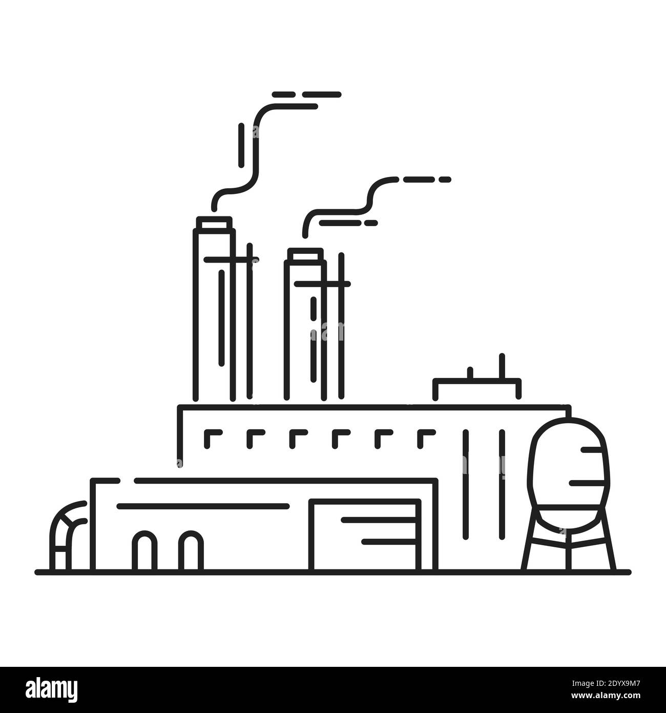 Factory industrial building . Outline plant vector icon Stock Vector ...