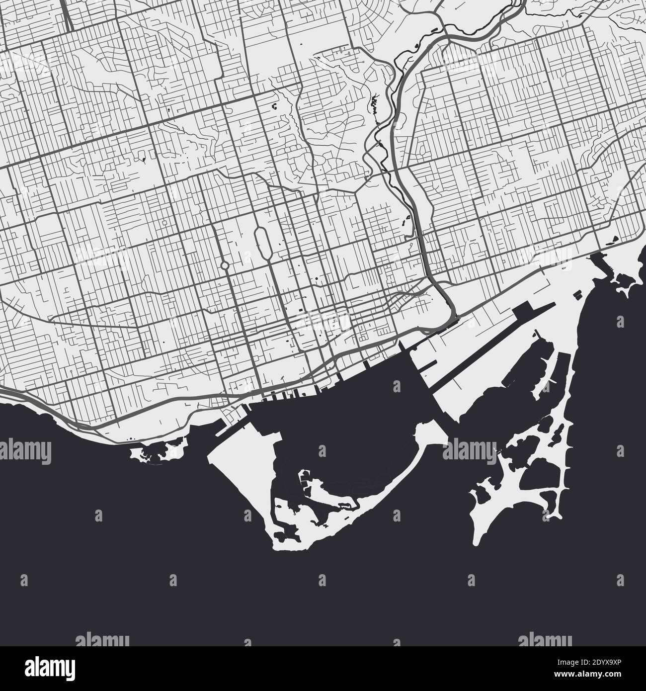 Vector map of Toronto. Street map poster illustration. Toronto map art ...